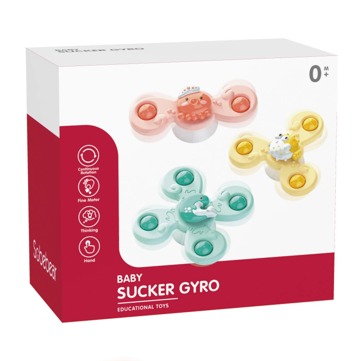 2022 Suction Baby Fidget Spinner 3 Pcs Fidget Plastic Kids Spinning Top ...