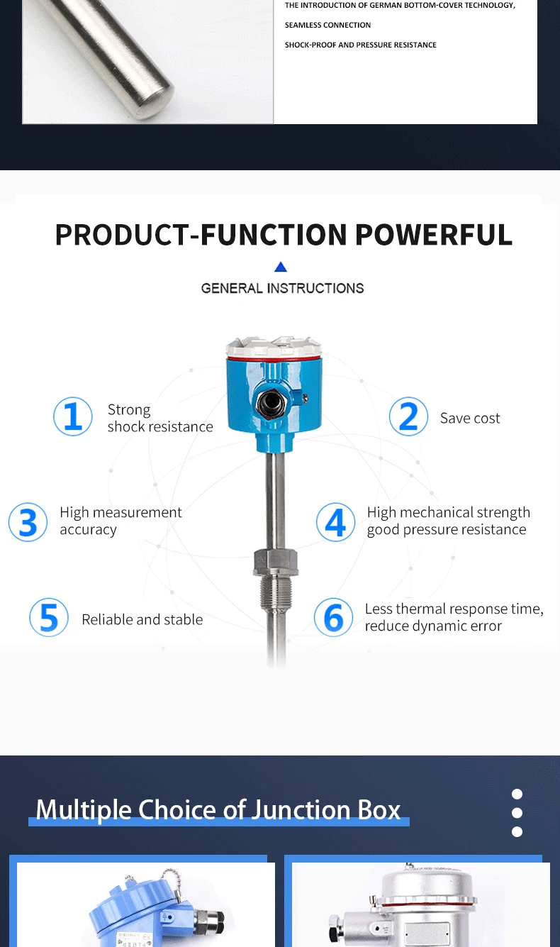 High Quality Temperature Sensor Type K B S T J Industrial With Flange ...