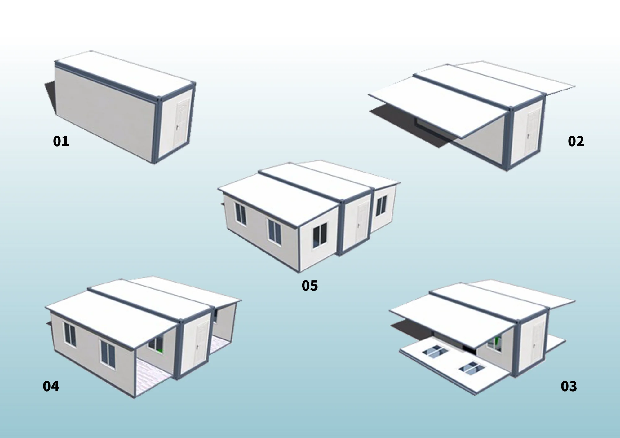 Luxury 20ft 40ft Prefabricated Steel Houses Expandable House With ...
