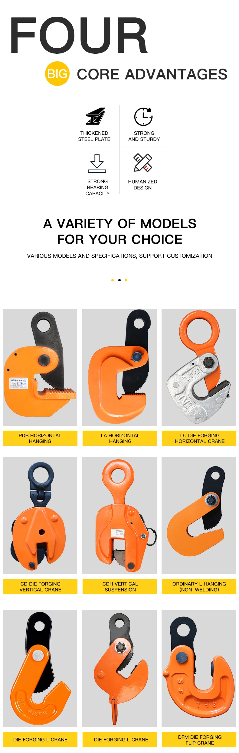5 Ton Vertical Lifting Clamps - Durable & Adjustable