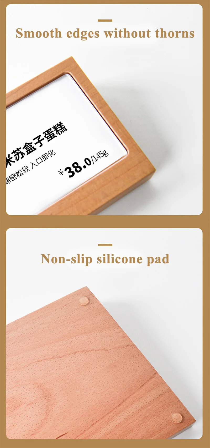 Restaurant table top menu display stand desktop tent leaflet card wood ...