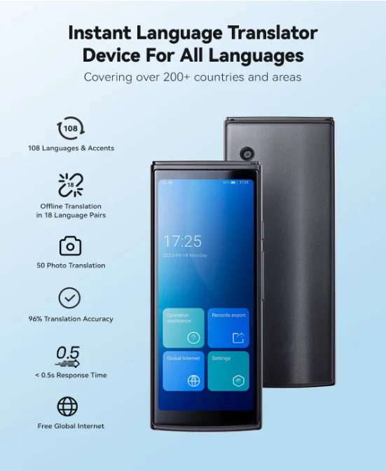 Portable Translator 100 Kinds Of Language Translator Real Time Smart