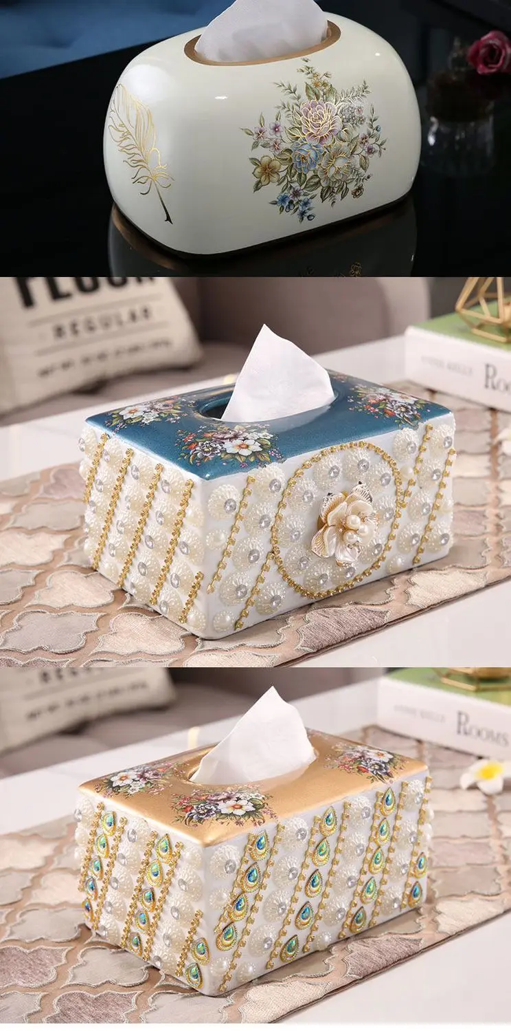 Paper box Home living room Simple light luxury paper towel box American ...