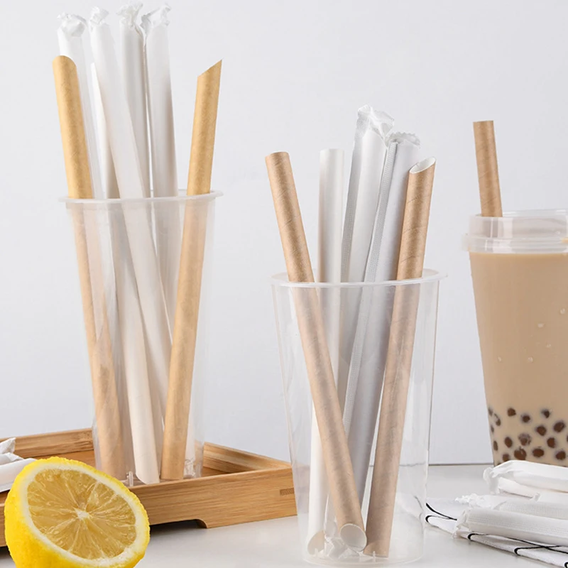 Disposable Paper Straws Pearl Milk Tea Coffee Degradable Straws Buy
