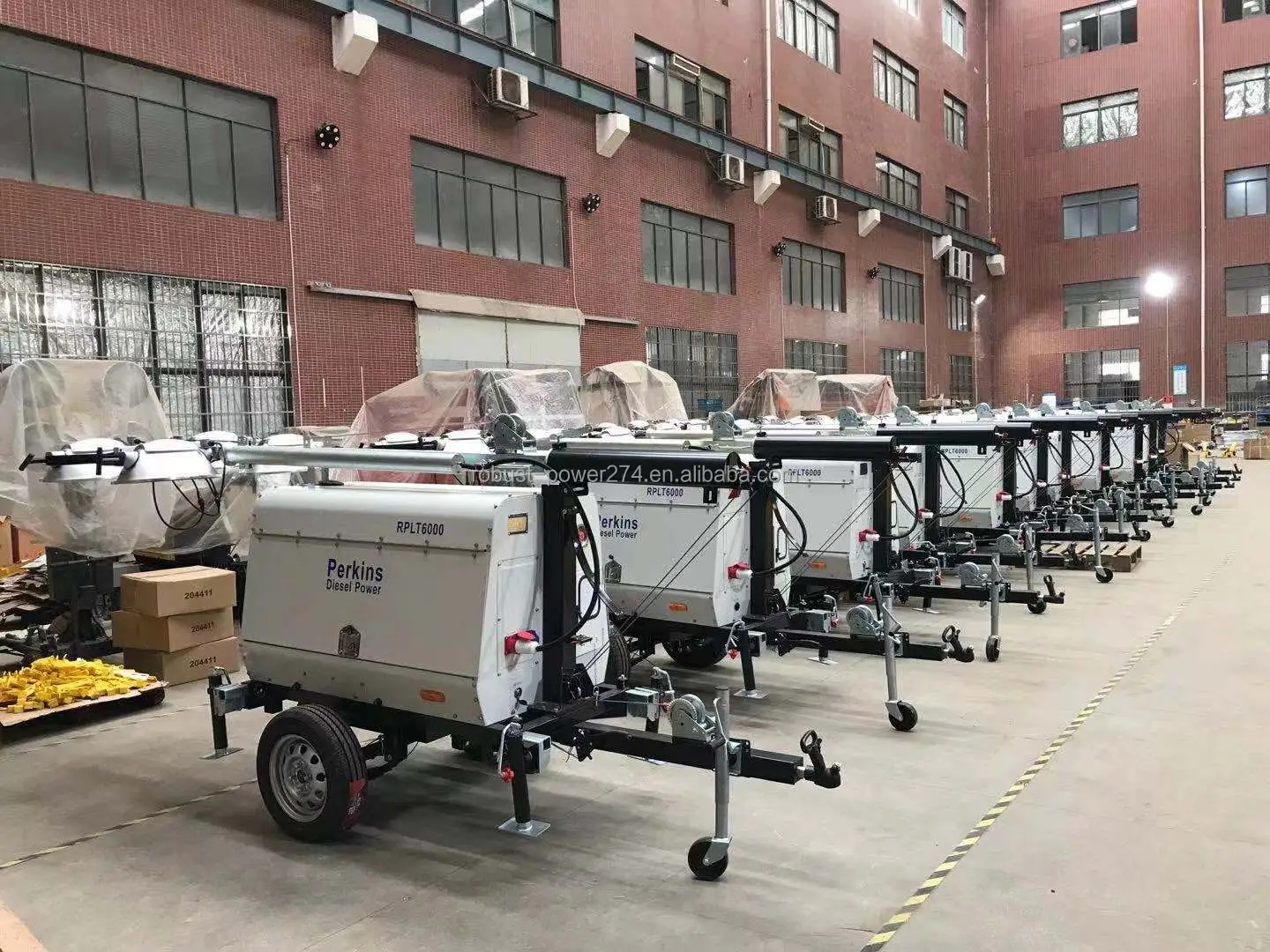 4*100W 7KW Diesel Generator Powered Portable Lighting Tower