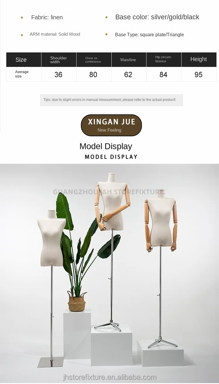 Adjustable Half Body Female Stand Dummy Mannequins
