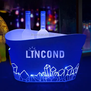 Plastic Large Champagne Wine Ice Bucket,Multi Colors Changing Led Ice ...