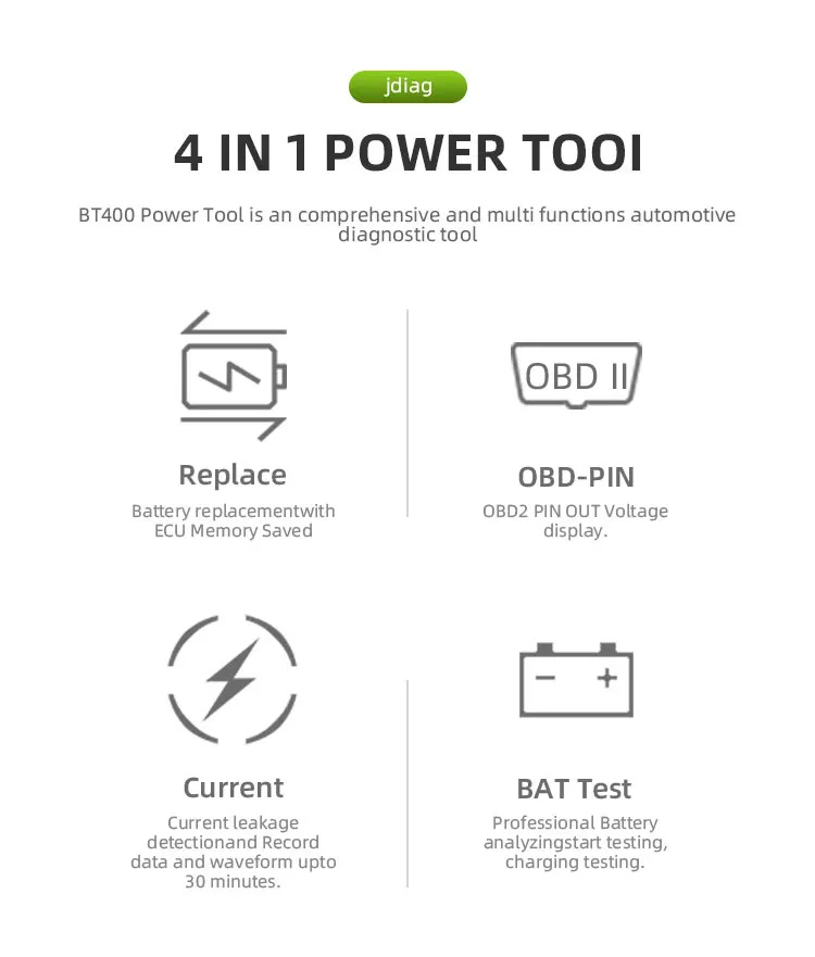 Multifunctional 4 In 1replace Obd-pin Current Battery Tester Topdiag ...