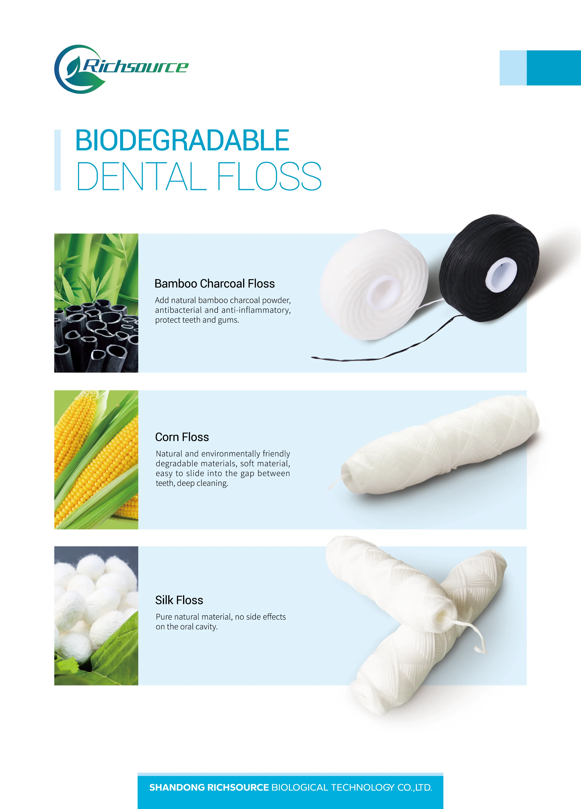 Recyclable Dental Floss - Kids Waxed Silk Bamboo Charcoal