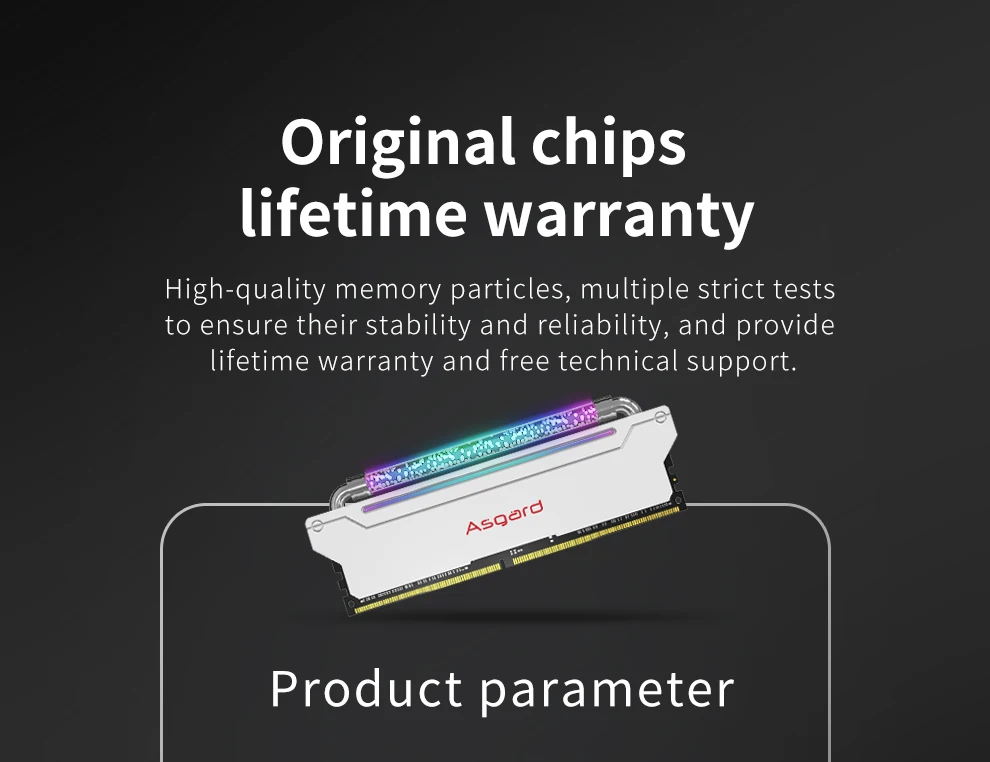 Asgard DDR4 16GB RAM - 3200mhz, RGB Lighting, Lifetime Warranty