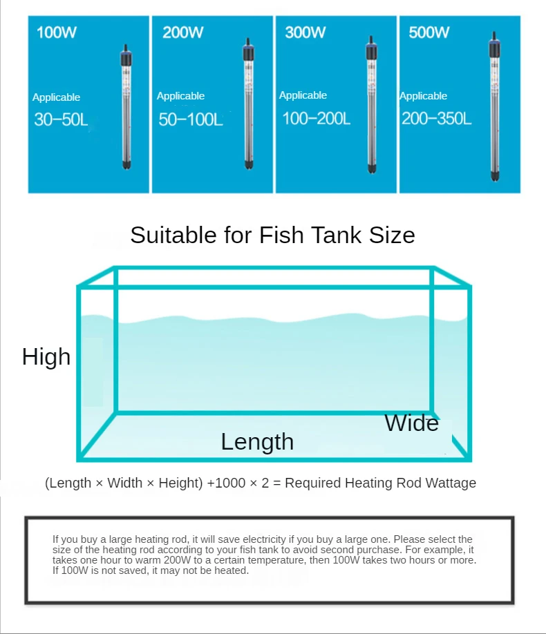 200W JRB-220 Aquarium Adjustable Submersible Temp Heater