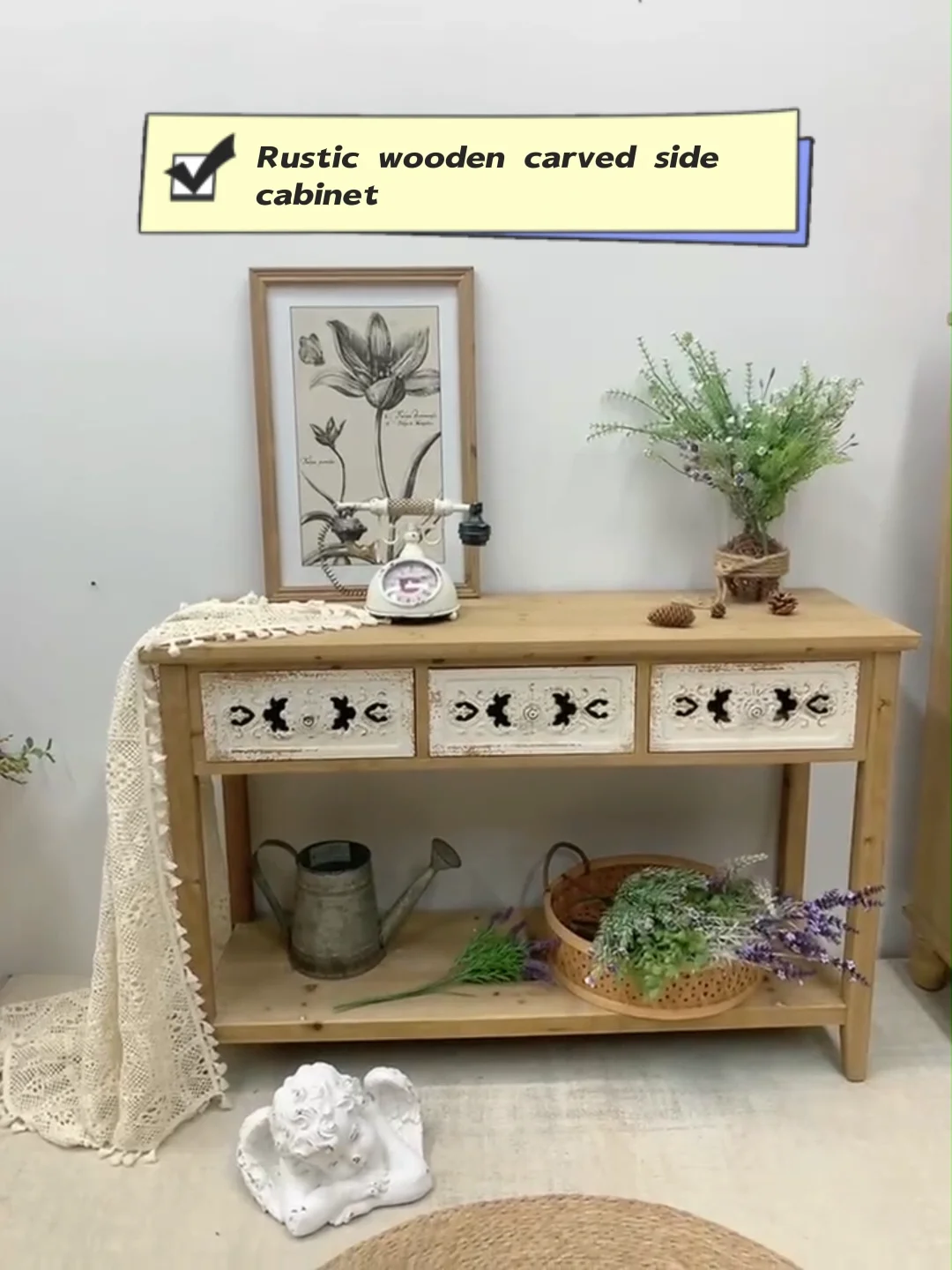 Innova European French Style Entryway Living Room Decor White Washed ...