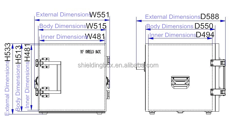40x40x40cm High Isolation RF Shielded Box - 80db Signal Blocking