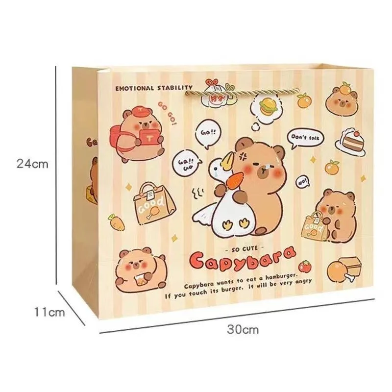 Large Capybara Cartoon Paper Gift Bag - Ideal Candy Favor Bag for ...