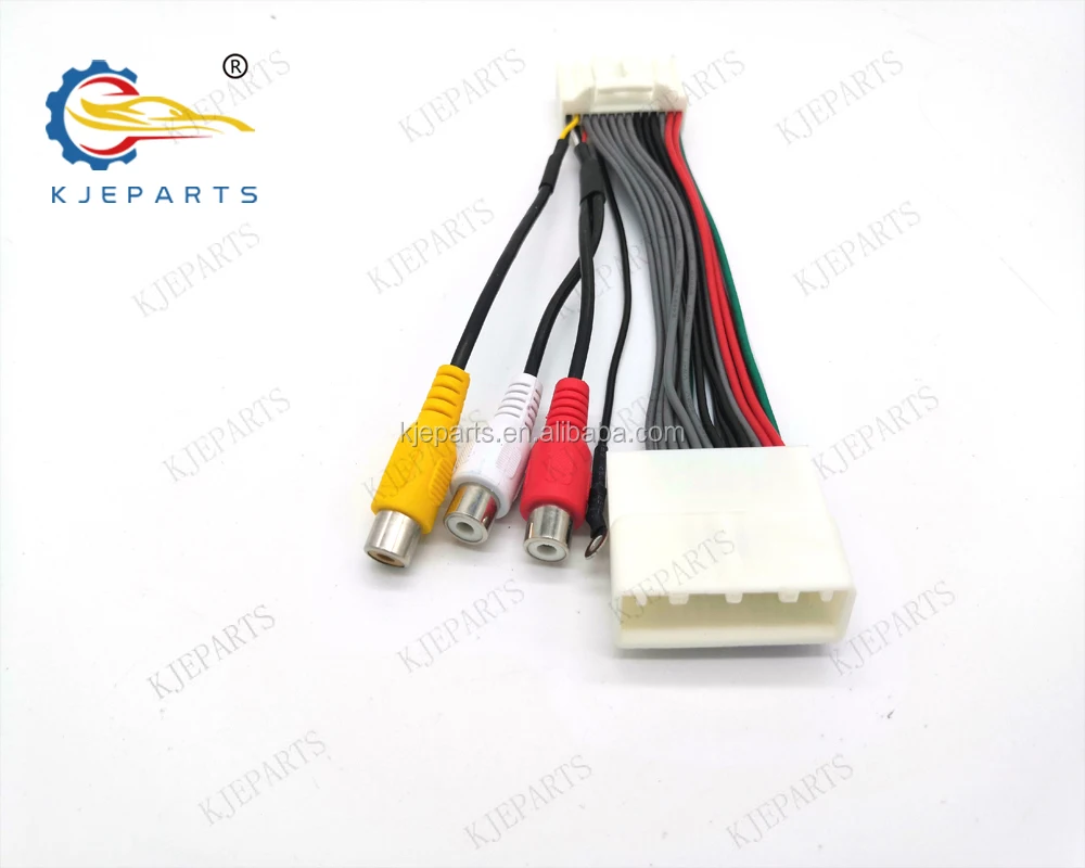 Auto 28 Pin Male To Female Connector Wiring Harness With Three Rca Plug ...