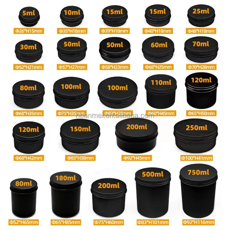 Wholesale 5ml-1000ml Aluminium Jar 50g Empty Ointment Container 50 ml Hair Wax Cosmetic ...
