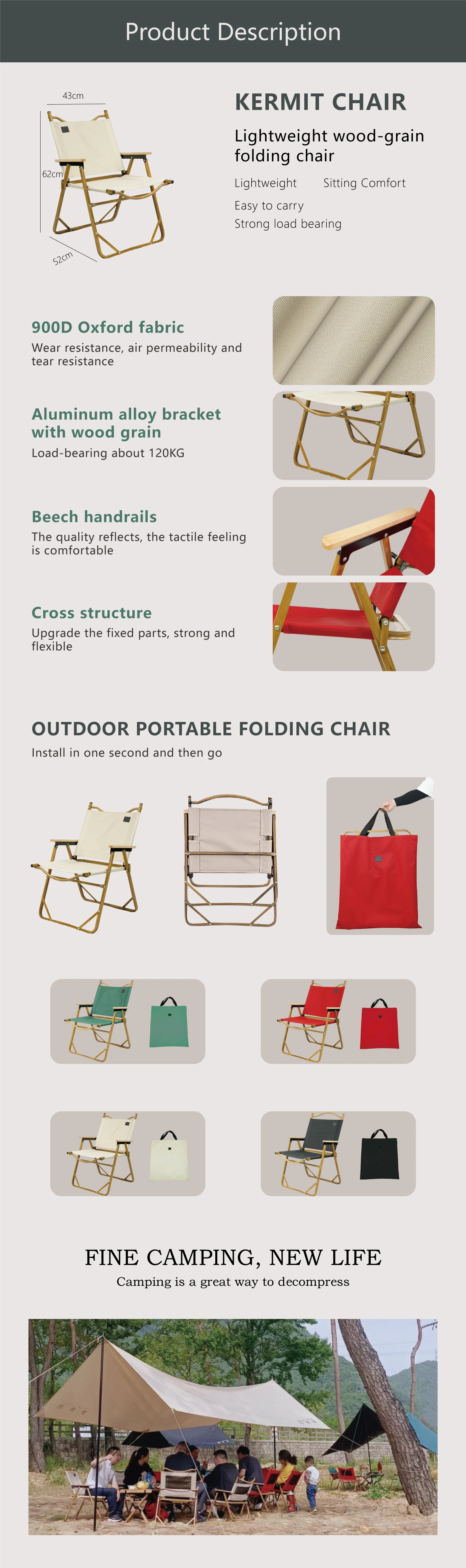 Outdoor Shelving Aluminum Tripod For Camping Hook Rack With 5 Plastic ...