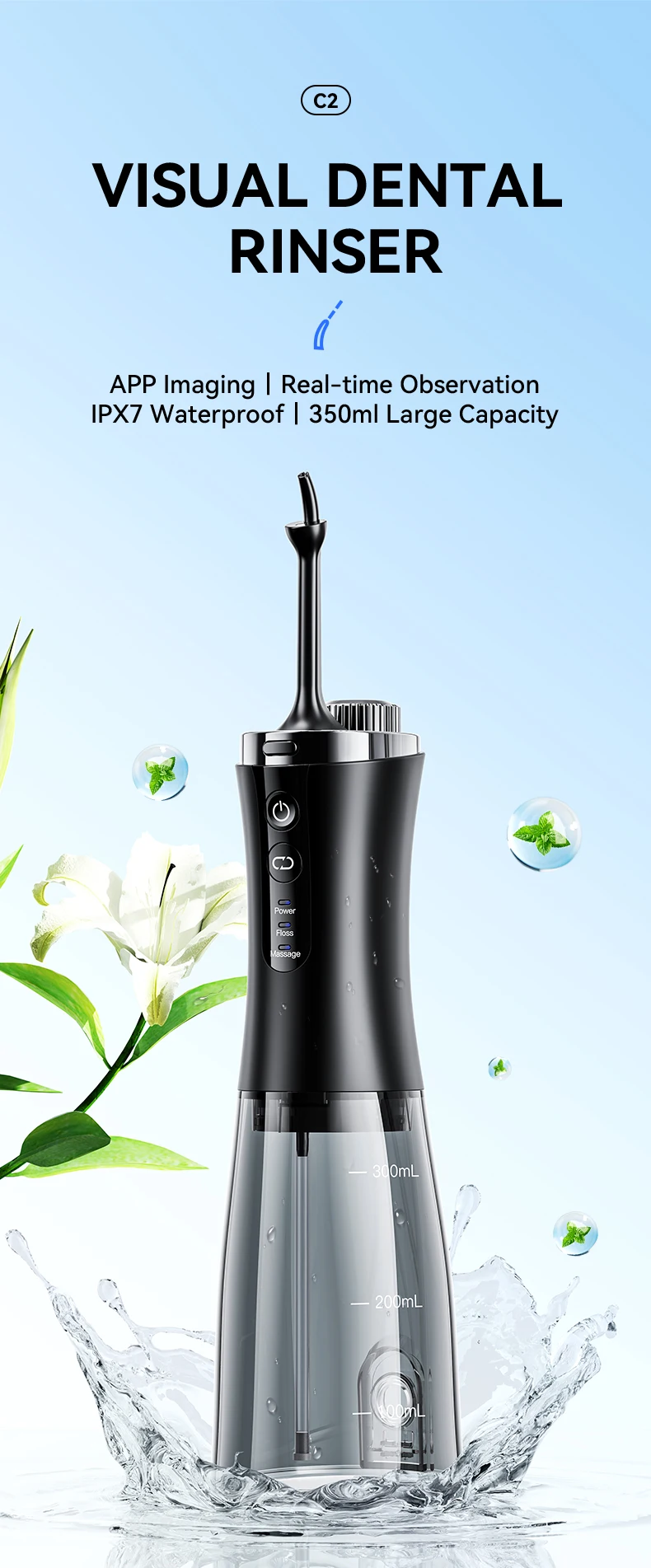 2024 High-tech Dental Cleaner Portable Electric Waterflosser Flossing ...