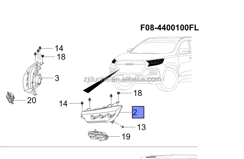 For JETOUR X90Plus/X95 LED Front HEADLAMP Left/right OE Number F08 ...