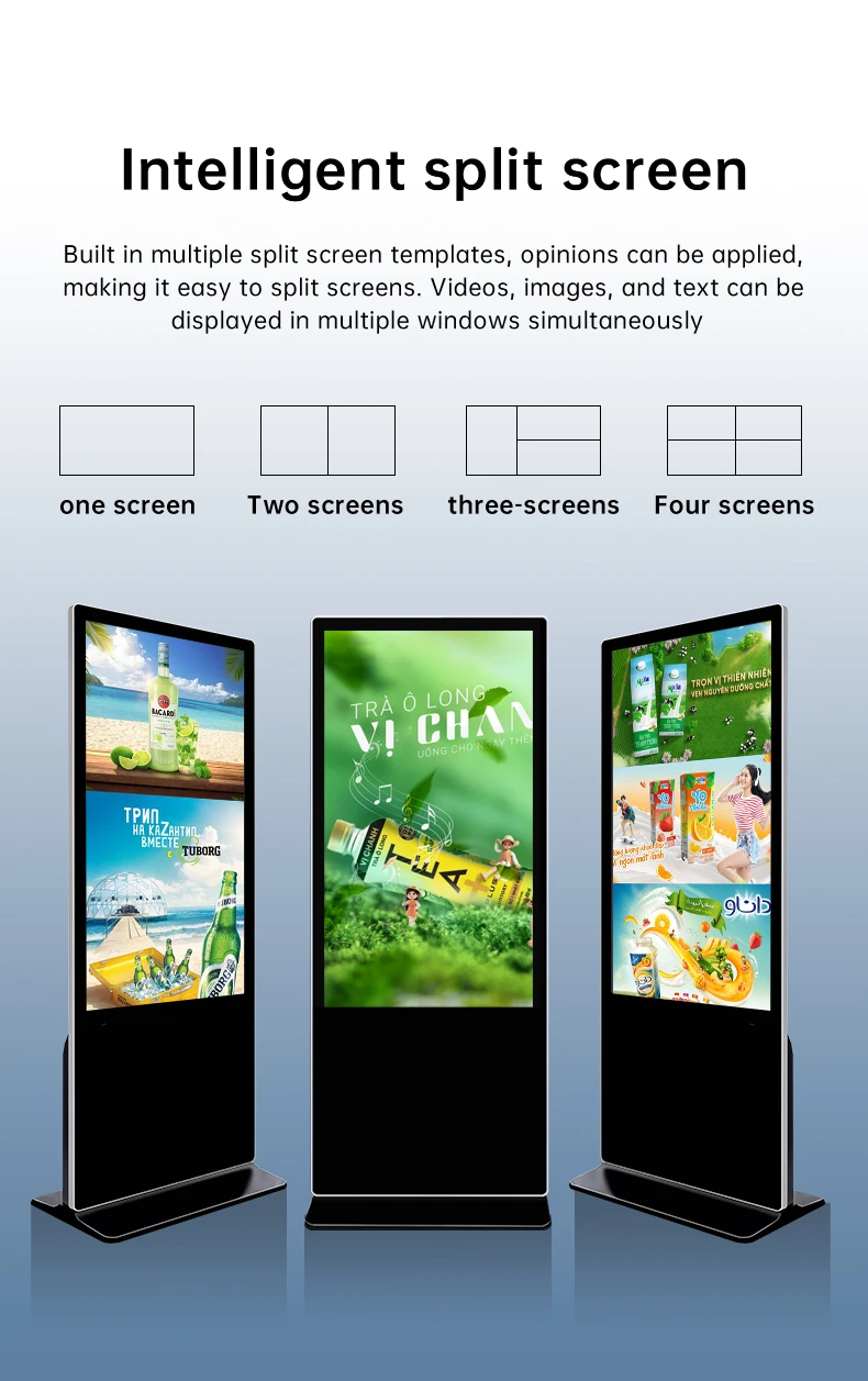 Stand Type Vertical Advertising Machine Sign Animation Graphics Display ...