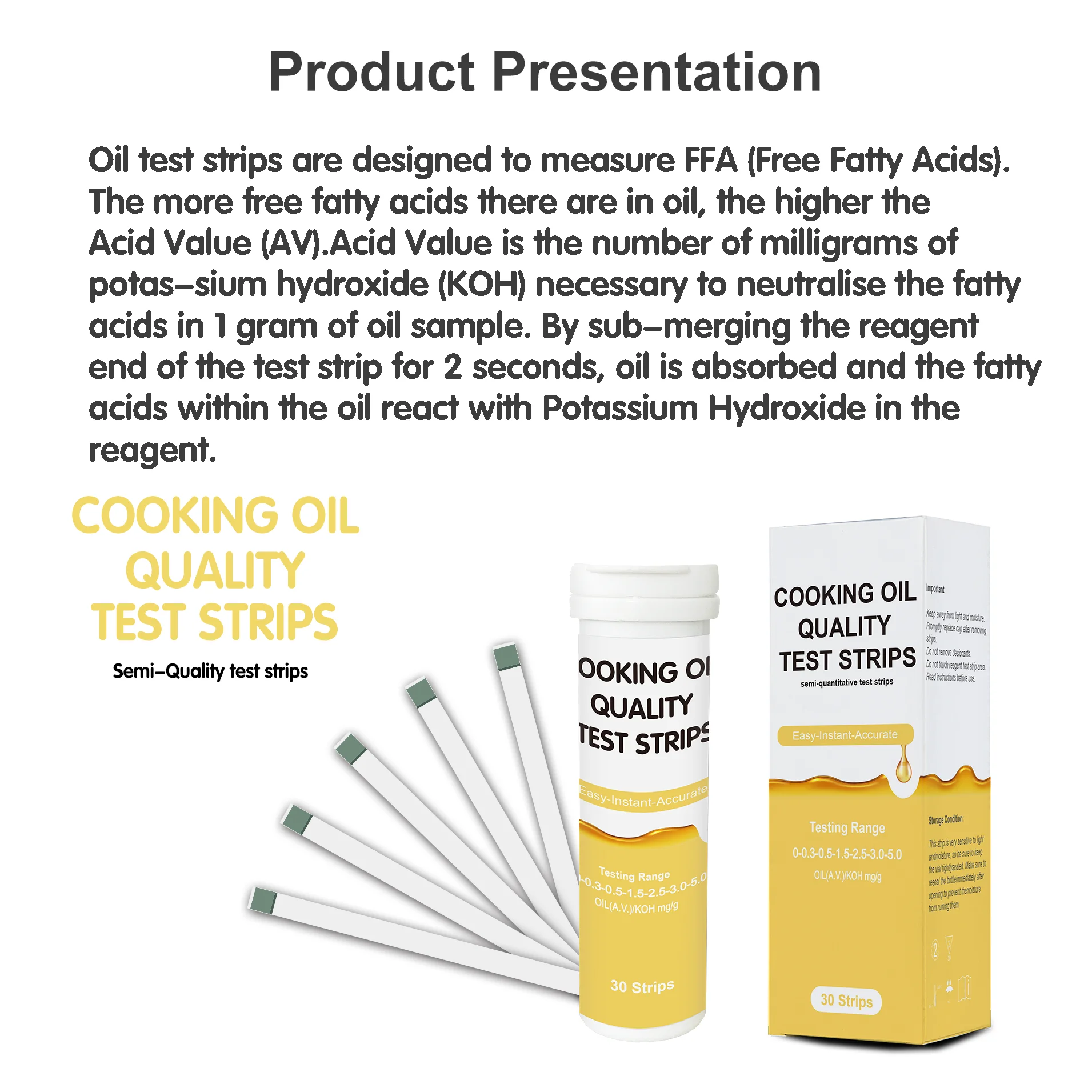 Food Cooking Oil Quality Test Strips for Food Safty Test| Alibaba.com