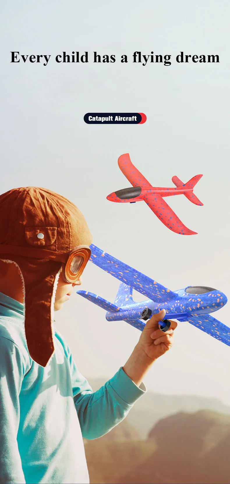 Wholesale Foam Glider Plane Model Airplane Launcher Toy Gun