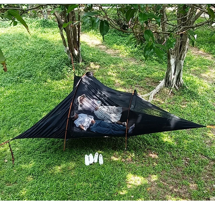 Family Camping Portable Triangle Hammock Mesh Outdoor Hiking Ultralight ...