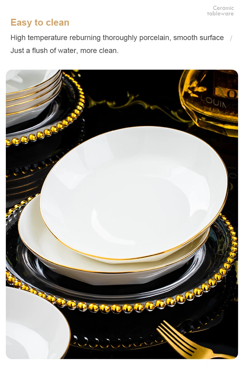 Round Irregular White Porcelain Luxury European Vintage Elegant Wedding ...
