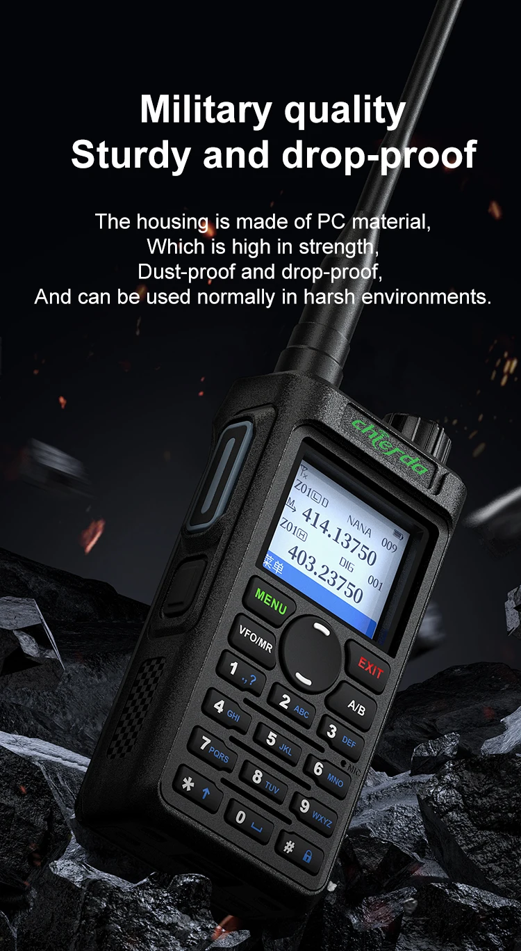 Chierda UV58D Digital Dual Band Two-Way Squelch Radio