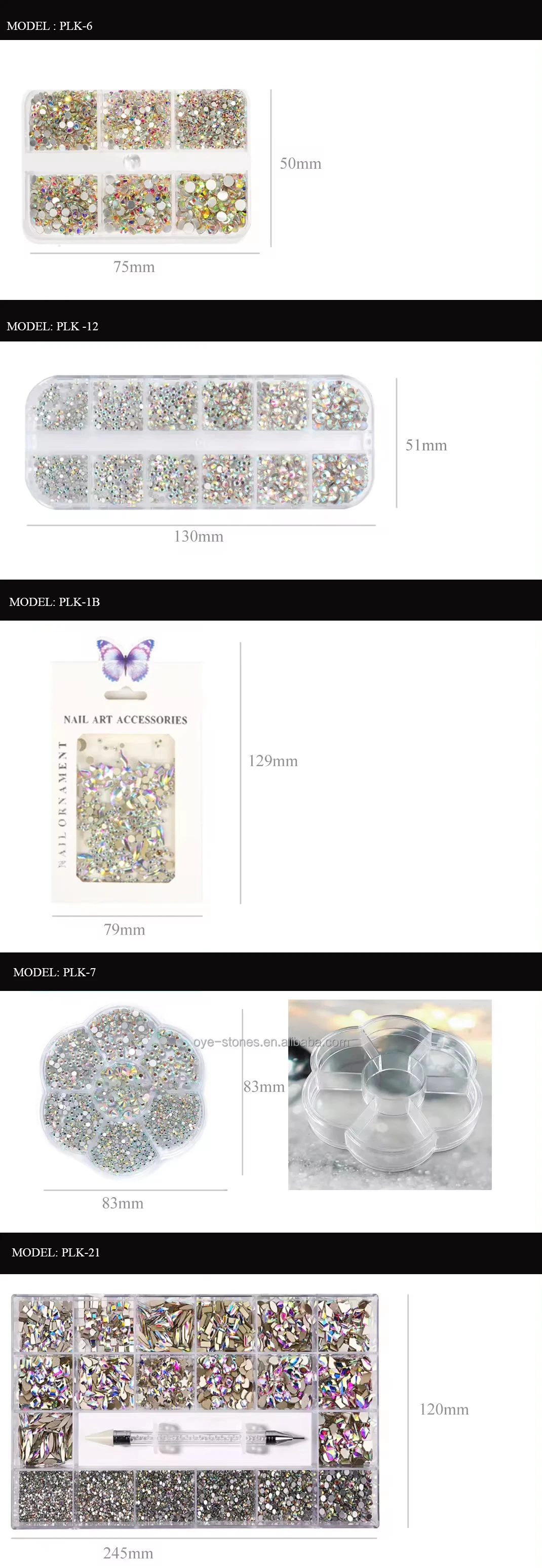 OYE STONES New Hot Sale Crystal Stone Nail Rhinestones Ss20 1440pcs ...