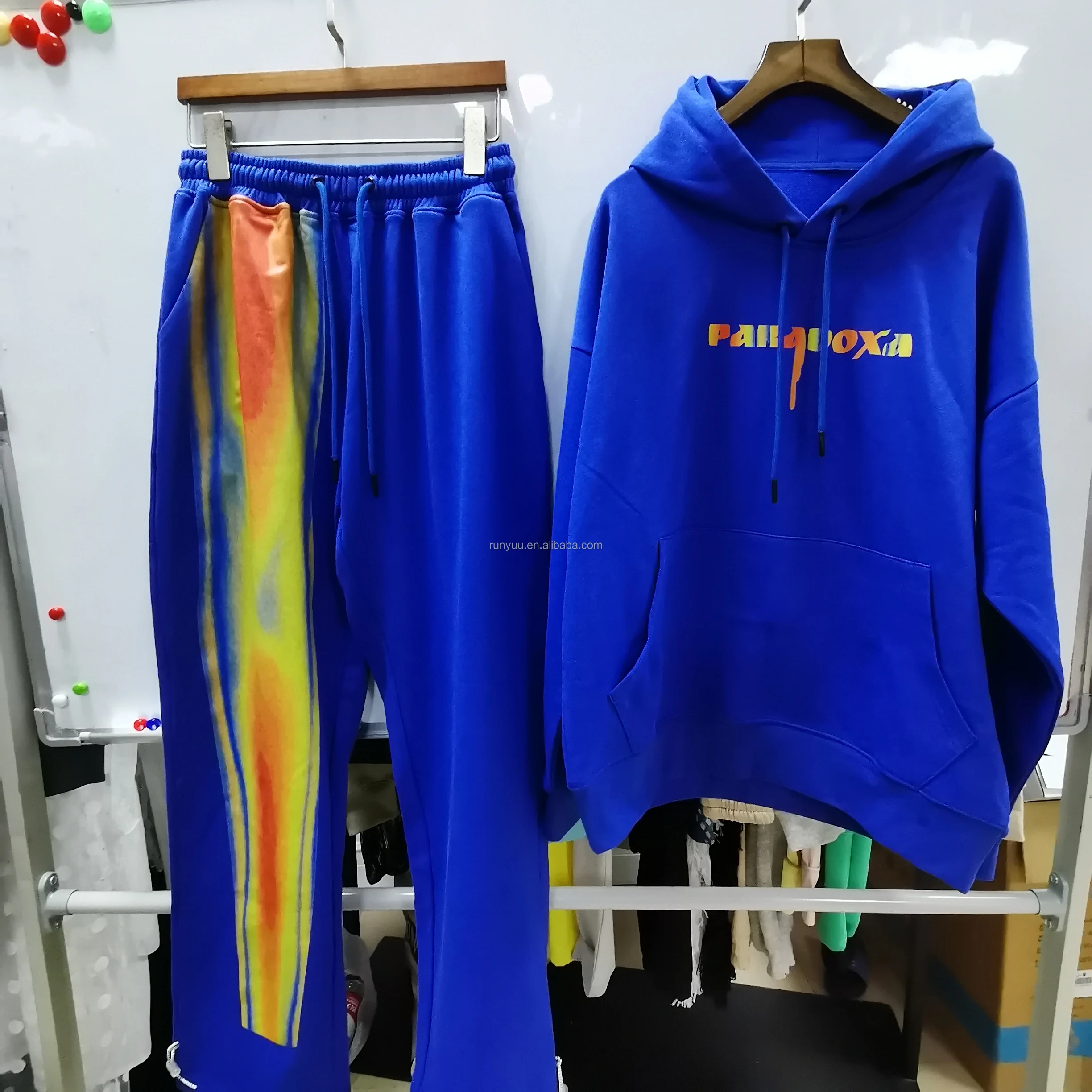 Men Sweat Jogging Suit Men's Hoodie Gym Wear Matching 2 Piece Set ...