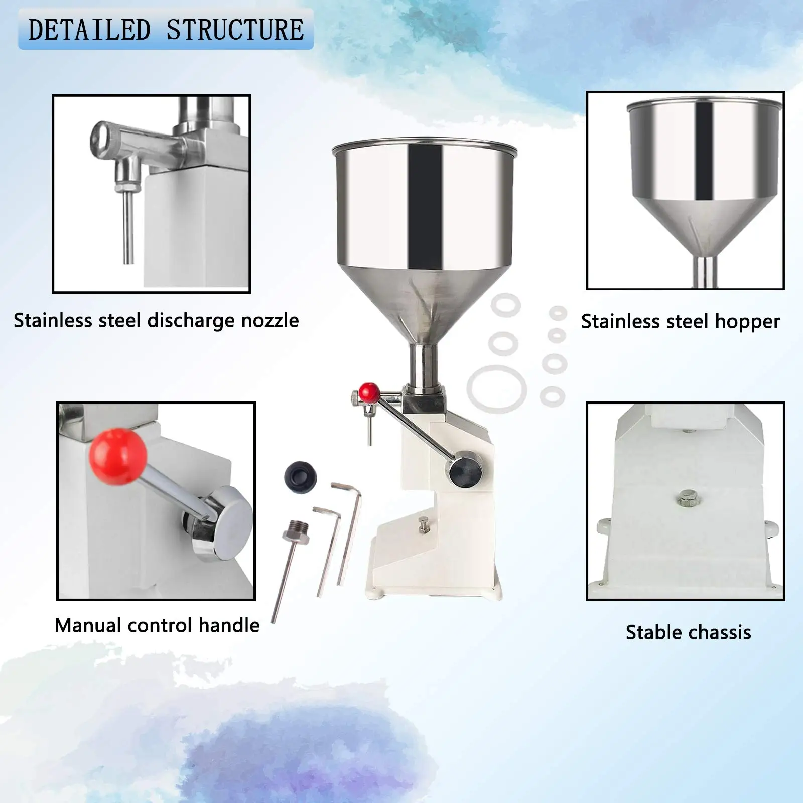 Factory Price A03 Manual Adjustable Bottle Filler Honey Coconut Milk ...