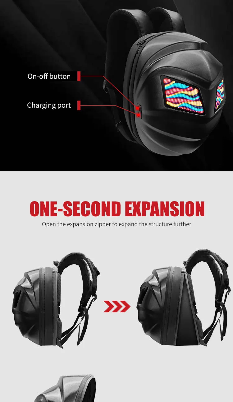 Blinking Eyes Led Knight Motorcycle Backpack Mobile App Control 3d ...