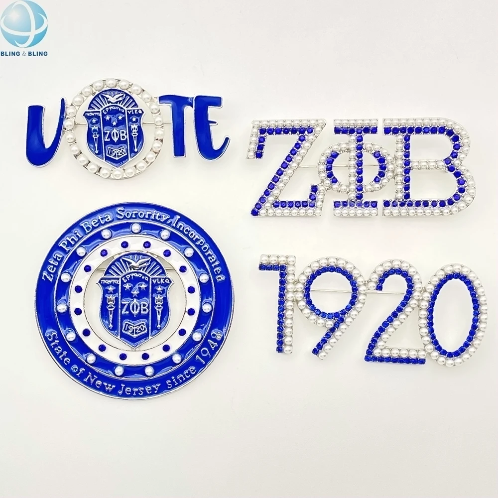 Blue Zeta Phi Beta Pins - Elegant Greek Sorority Jewelry
