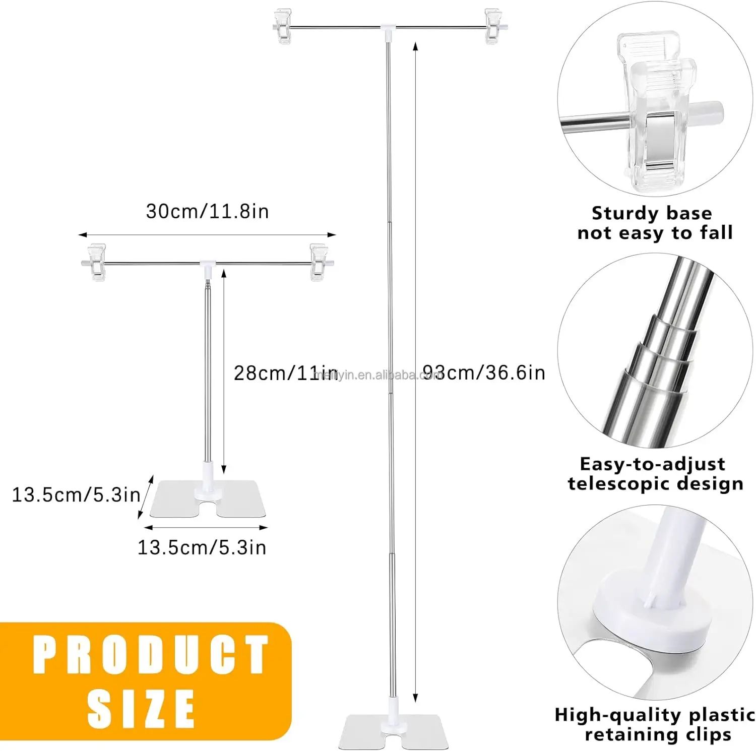 Retail Store Supermarket Stand Table Top Poster Display T Shape Metal ...