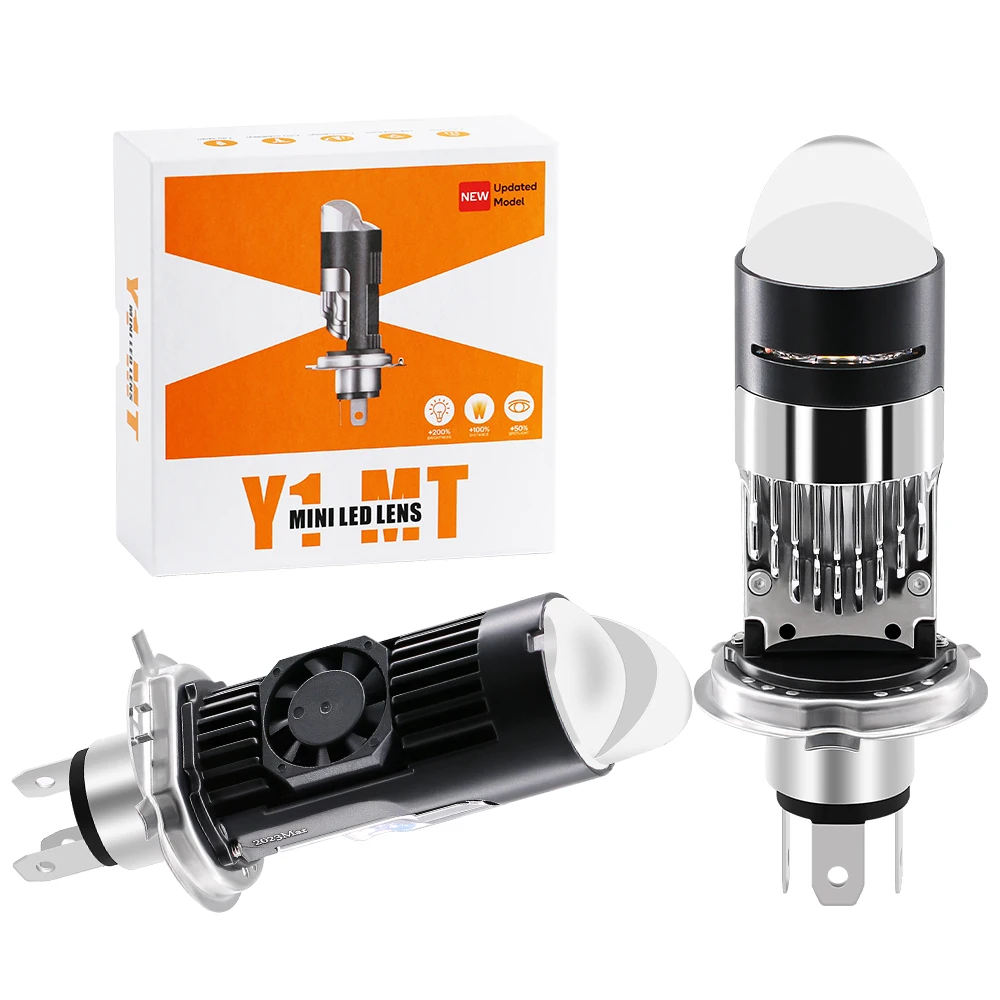 Modern In-line Type Y1 H4 Mt Projector Auto Lighting System H4 Car Bi Led Projector Lens With ...