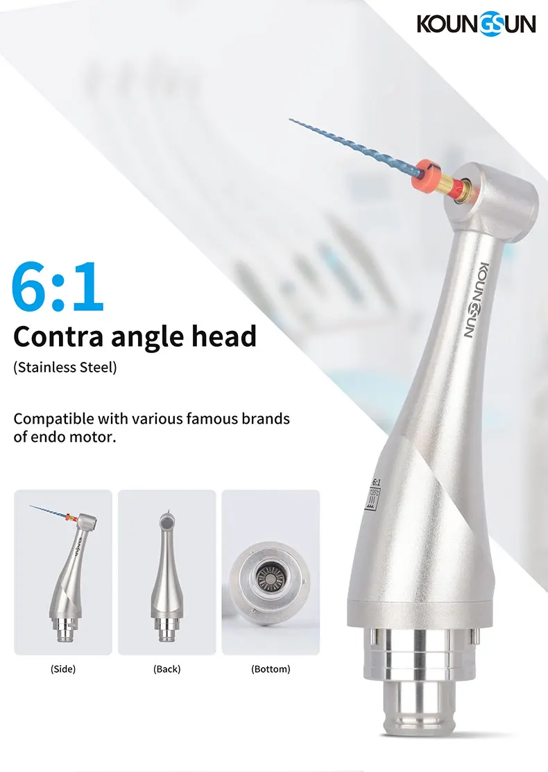 Dentistry Equipment Dental 6:1 Reduction Contra Angle Handpiece Head For Cordless Endodontic ...