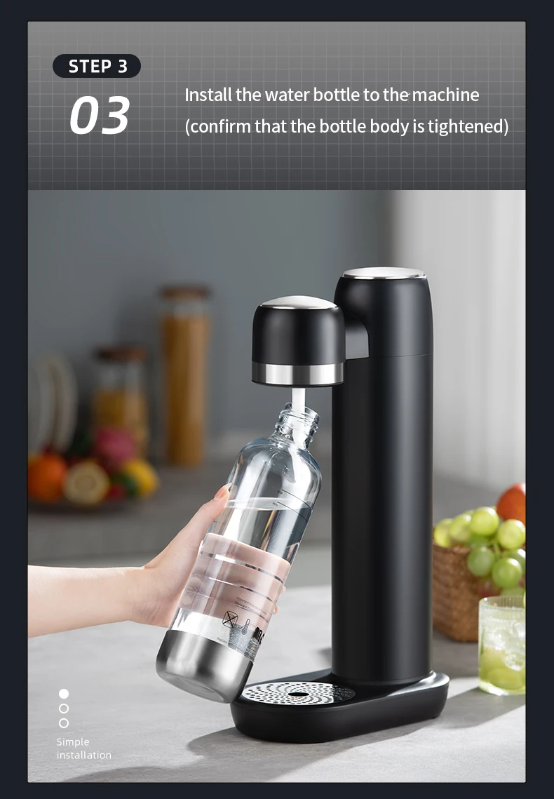 Stainless Steel Co2 Carbonation Sparkling Water Machine Desktop Soda ...