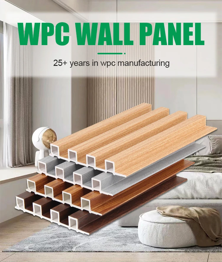 High Quality WPC Flat Bamboo Wood Wall Panel Integrated Board for ...