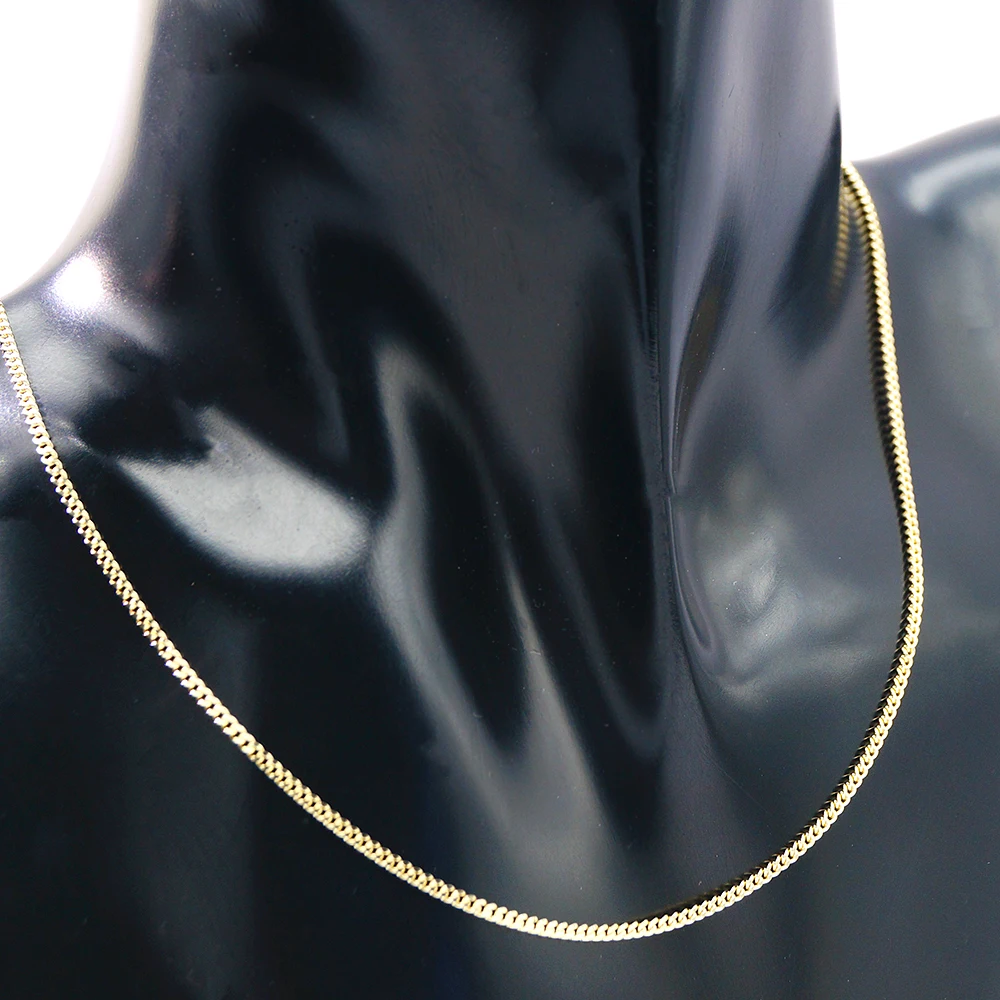 Au585 14k Genuine Gold Diamond Cut Cuban Link Curb Chain