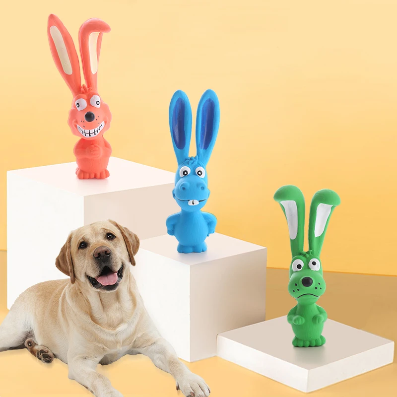 New Arrival Latex Rabbit Dog Chew Toy Long Ear Interactive Dog Toy Dog ...