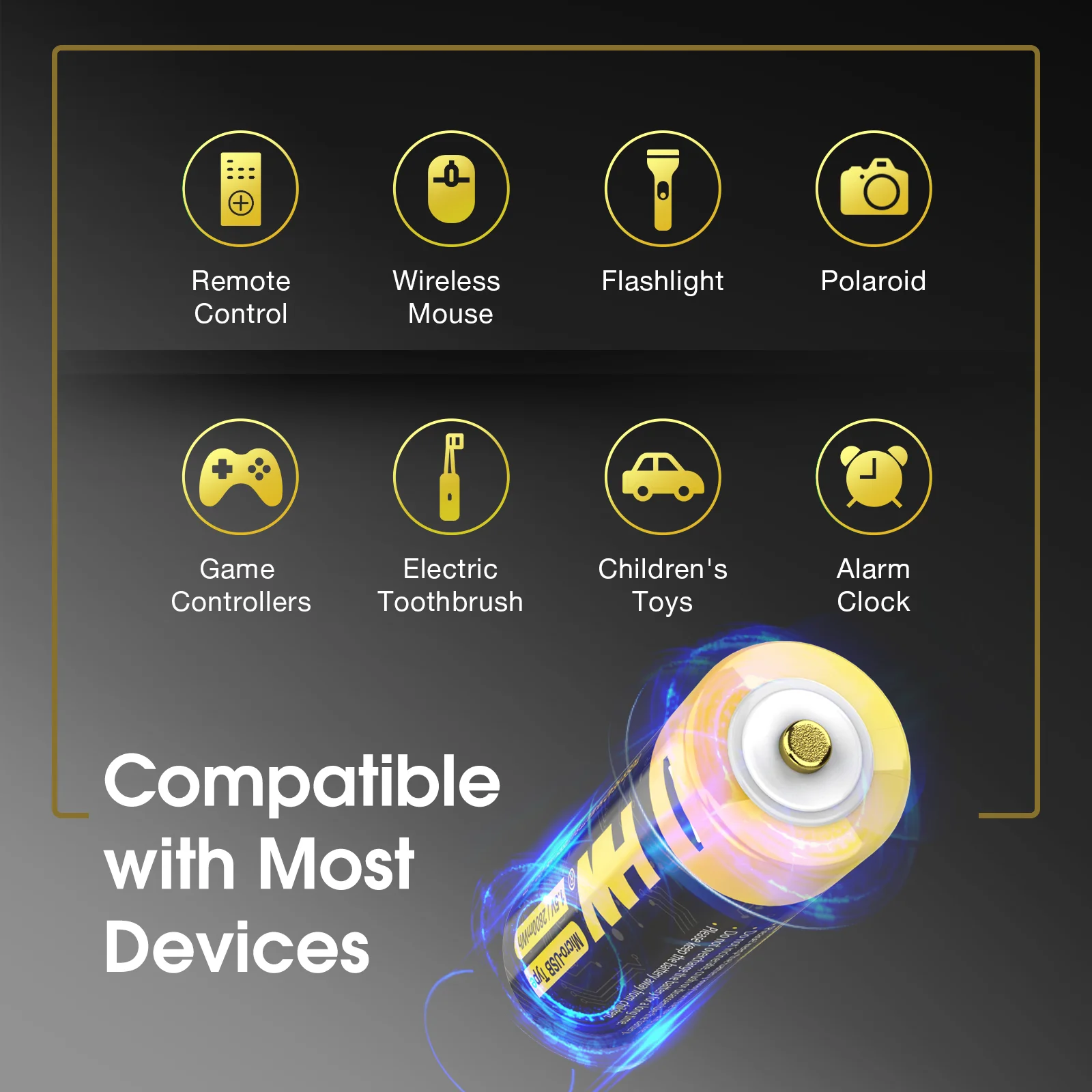 Tiger Head Battery 2800mwh Li-ion Aa Battery Usb Rechargeable Lithium ...