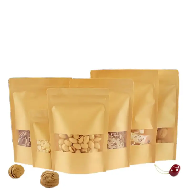 Brown Ziplock Kraft And White Kraft Craft Paper Standing Up Pouches ...