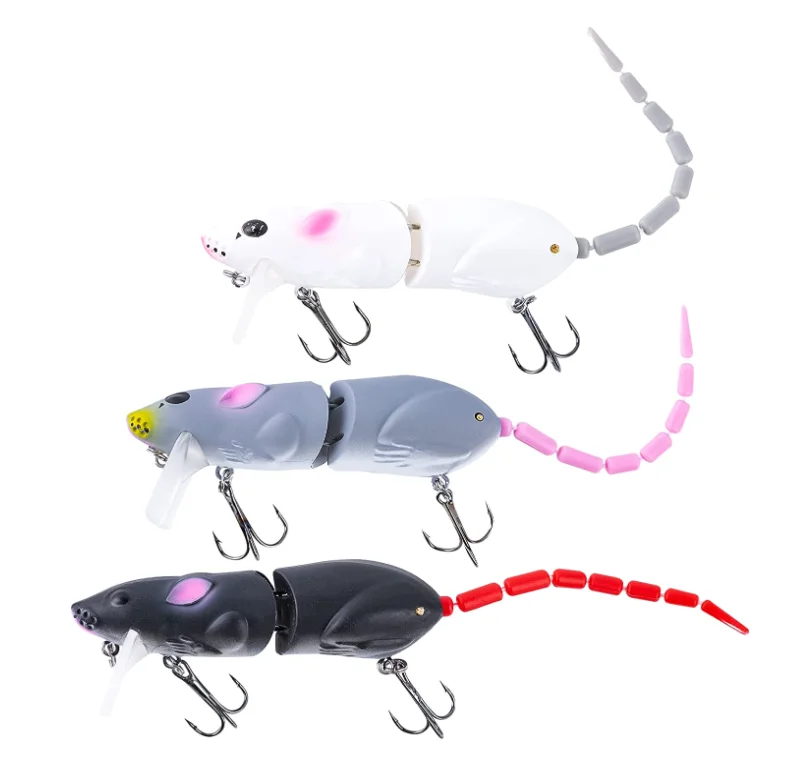 15.5g Jointed Lifelike Artificial Segment Floating Rat Fishing Lure ...