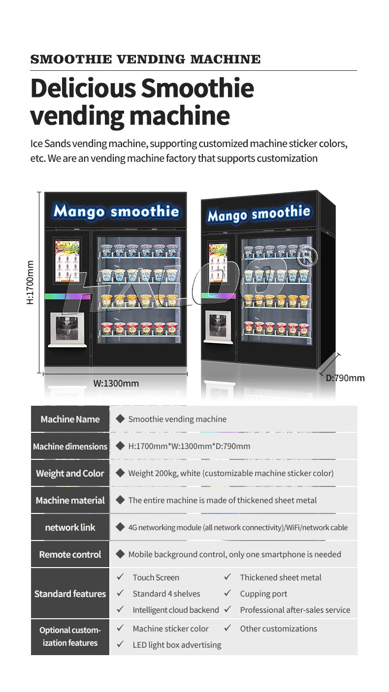 Haloo Fresh Fruit Smoothie Mixer Vending Machine - Taste of Nature