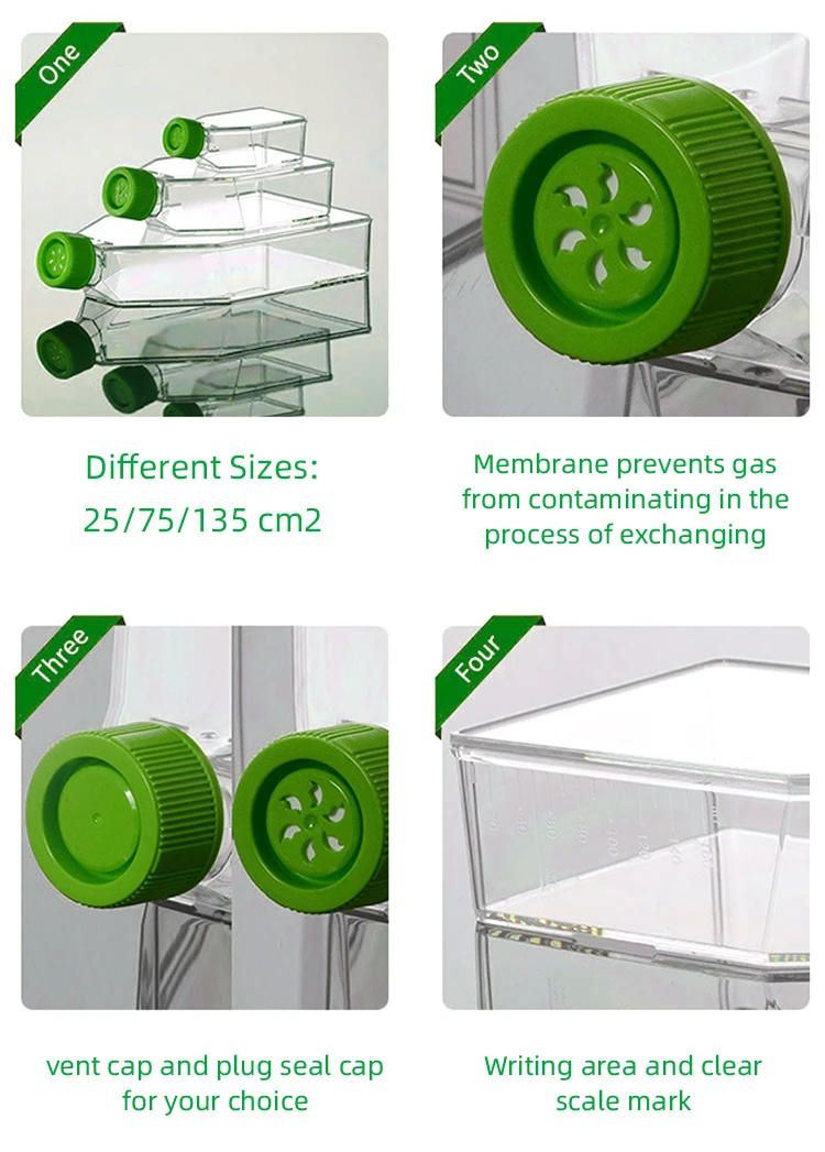 Sorfa Plastic Tissue Cell Culture Plastic Bottle 50ml Angled Design ...