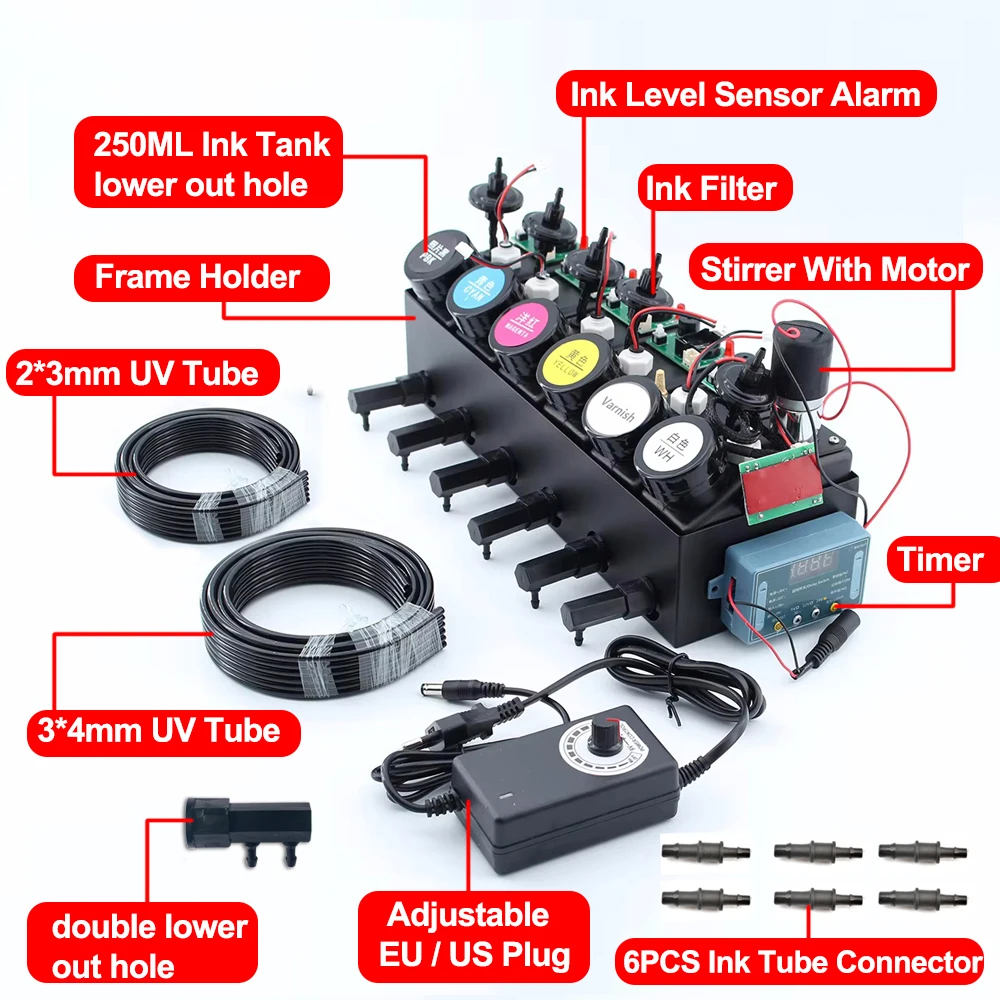 UV Ink CISS System With Stirrer Timer Speed Adjustable Sensor Alarm ...