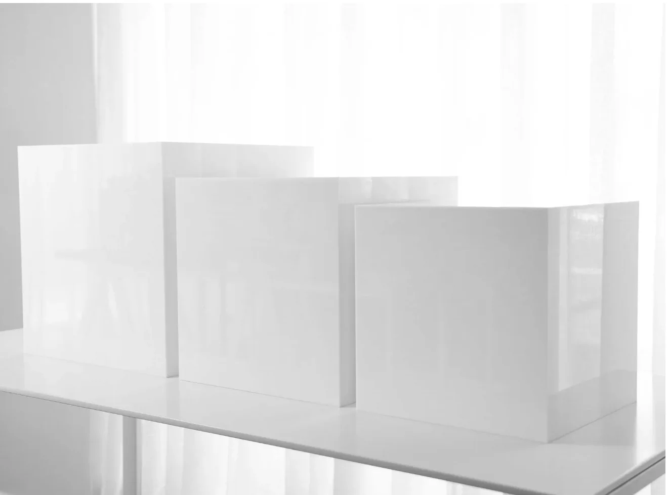 White Buffet Acrylic Riser Cube Display Set of 8 Square Food Dessert ...