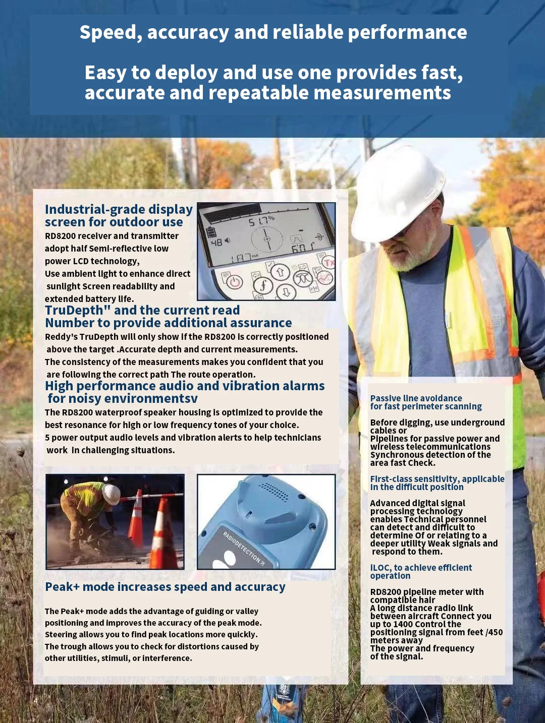 Metal Pipe High Precision RD8200 Locator - 1 Year Warranty