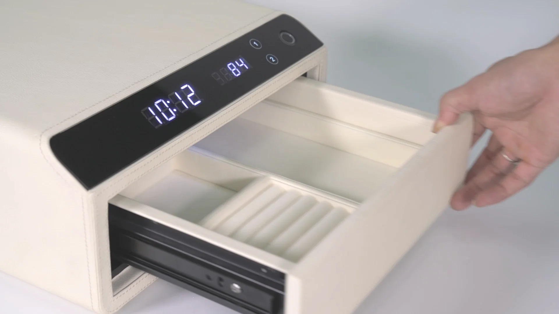 Pgc1 Luxury Leather Safe Box Fingerprint Hotel Smart Safe Box For Money ...